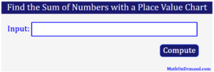 Sum of 30+18 with a Place Value Chart - MathOnDemand.com